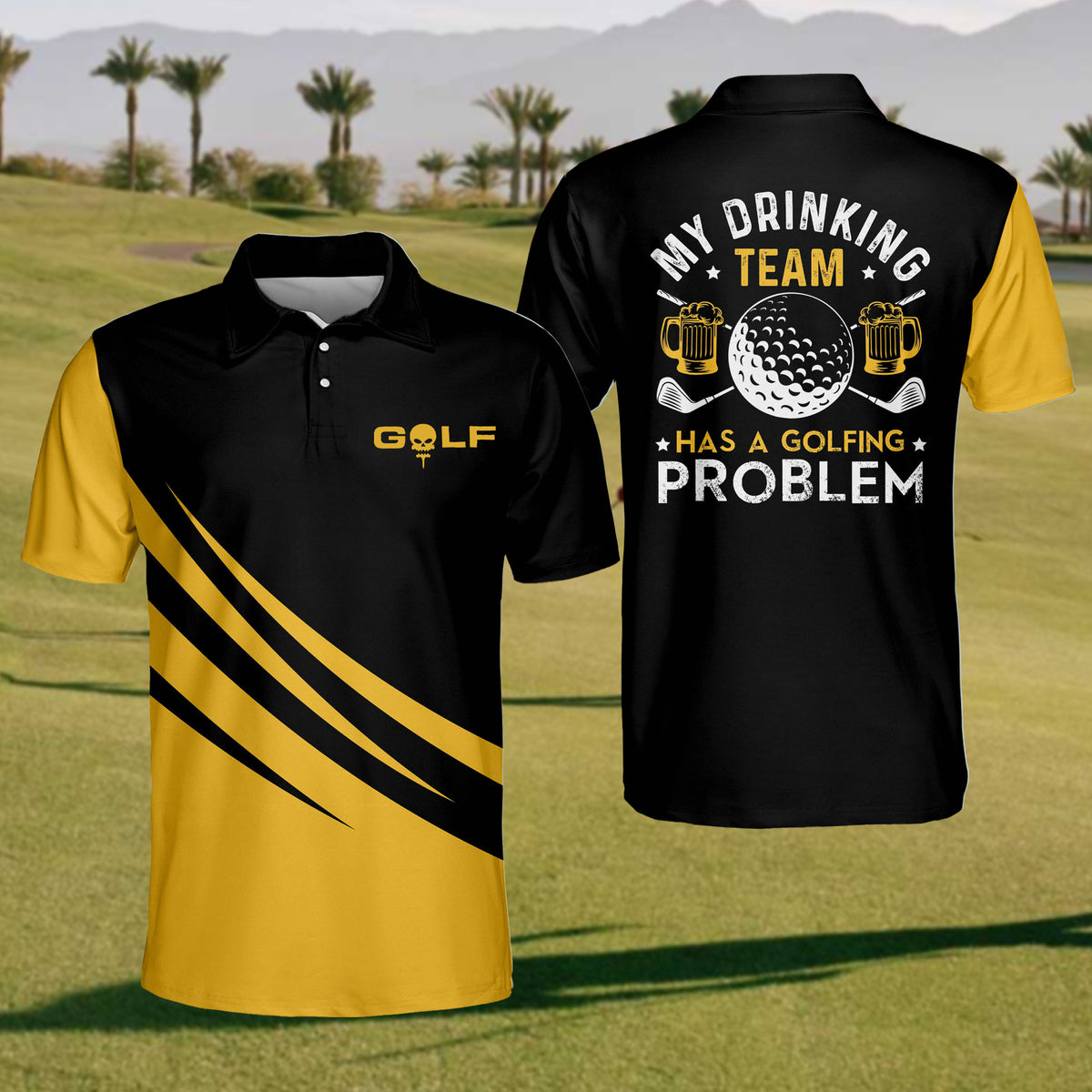 【Pre Sale】My Drinking Team Has A Golfing Problem Polo Shirts For Men – cozypantsus