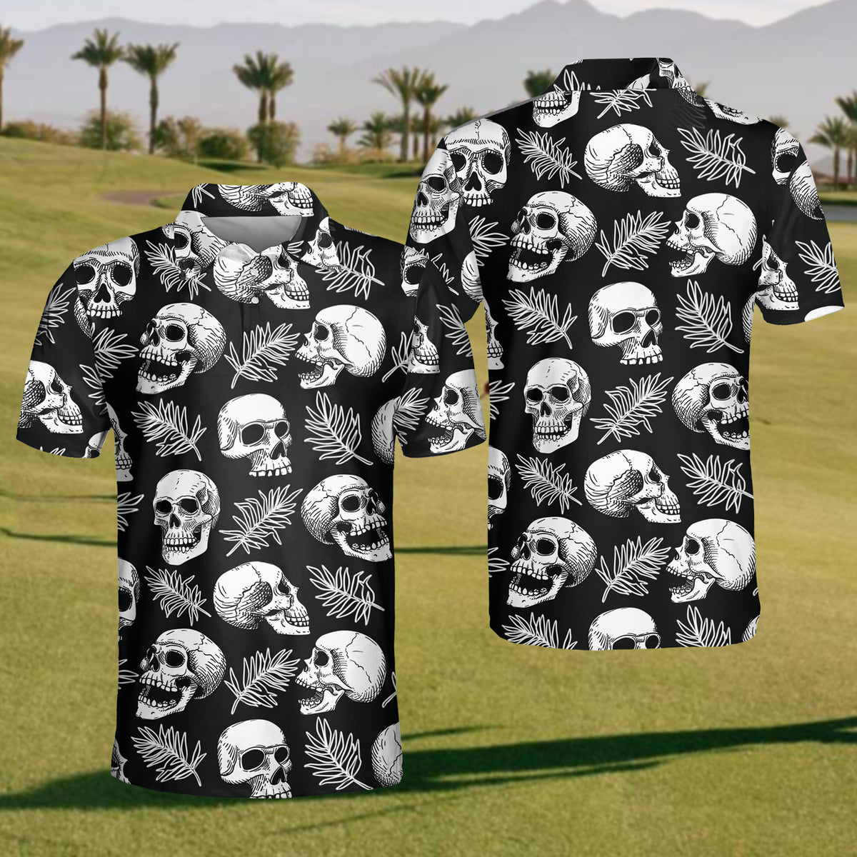 Mens Floral Skull Polo Shirt – cozypantsus
