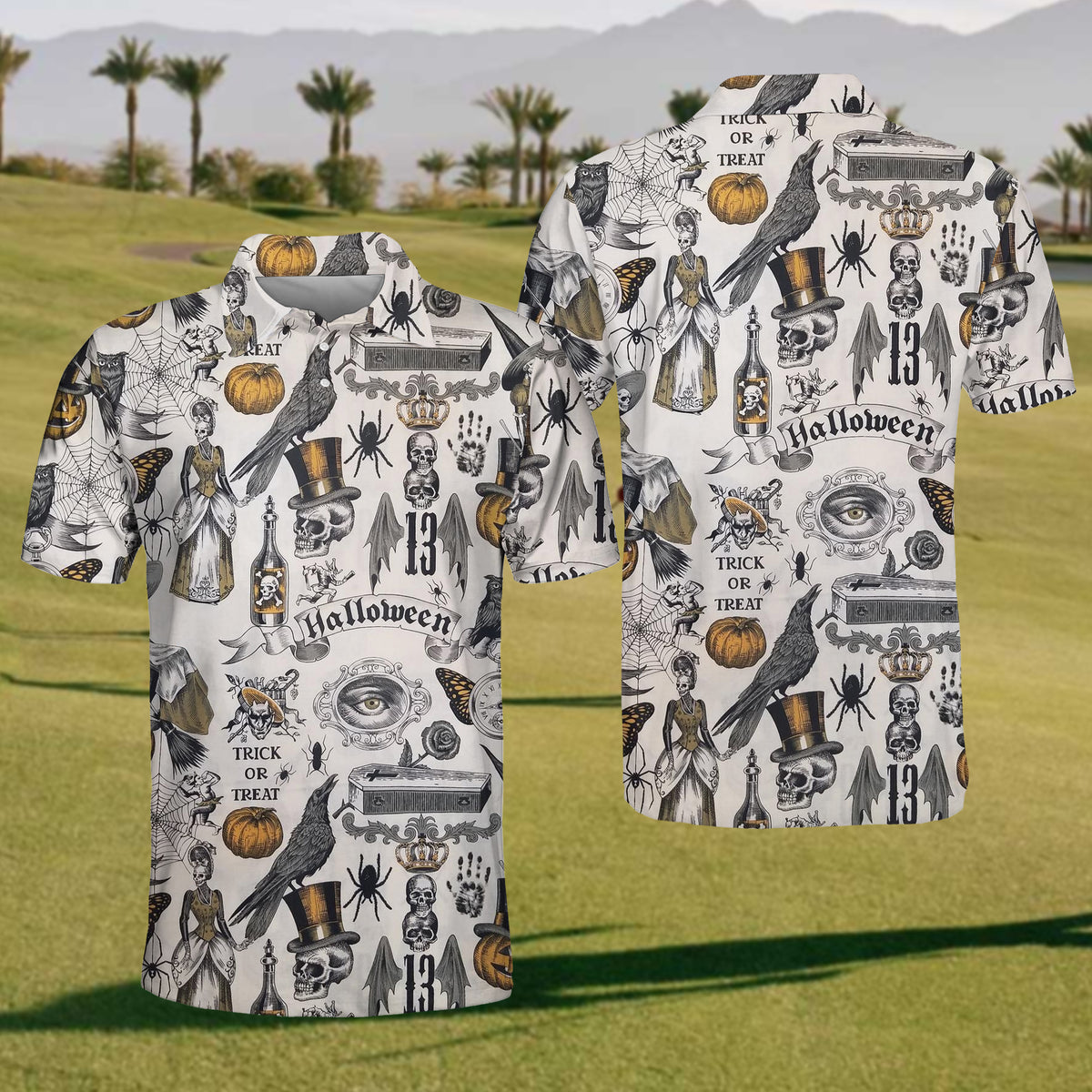 Men's Skull And Halloween Polo Shirt – cozypantsus