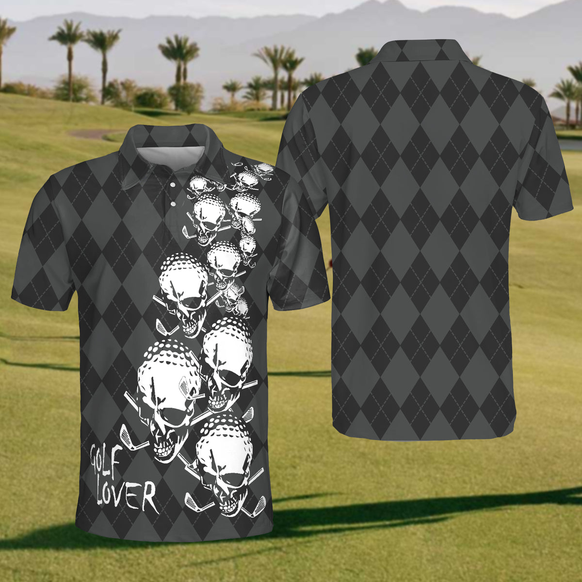 Mens Funny Skull Golf Polo Shirt – cozypantsus