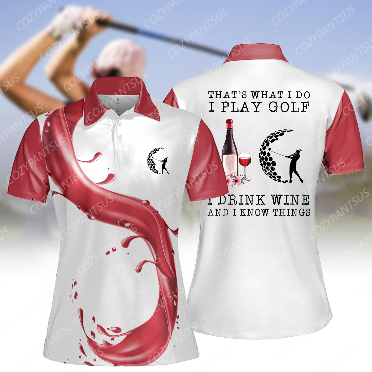 Women's Wine Golf Polo Shirt – cozypantsus