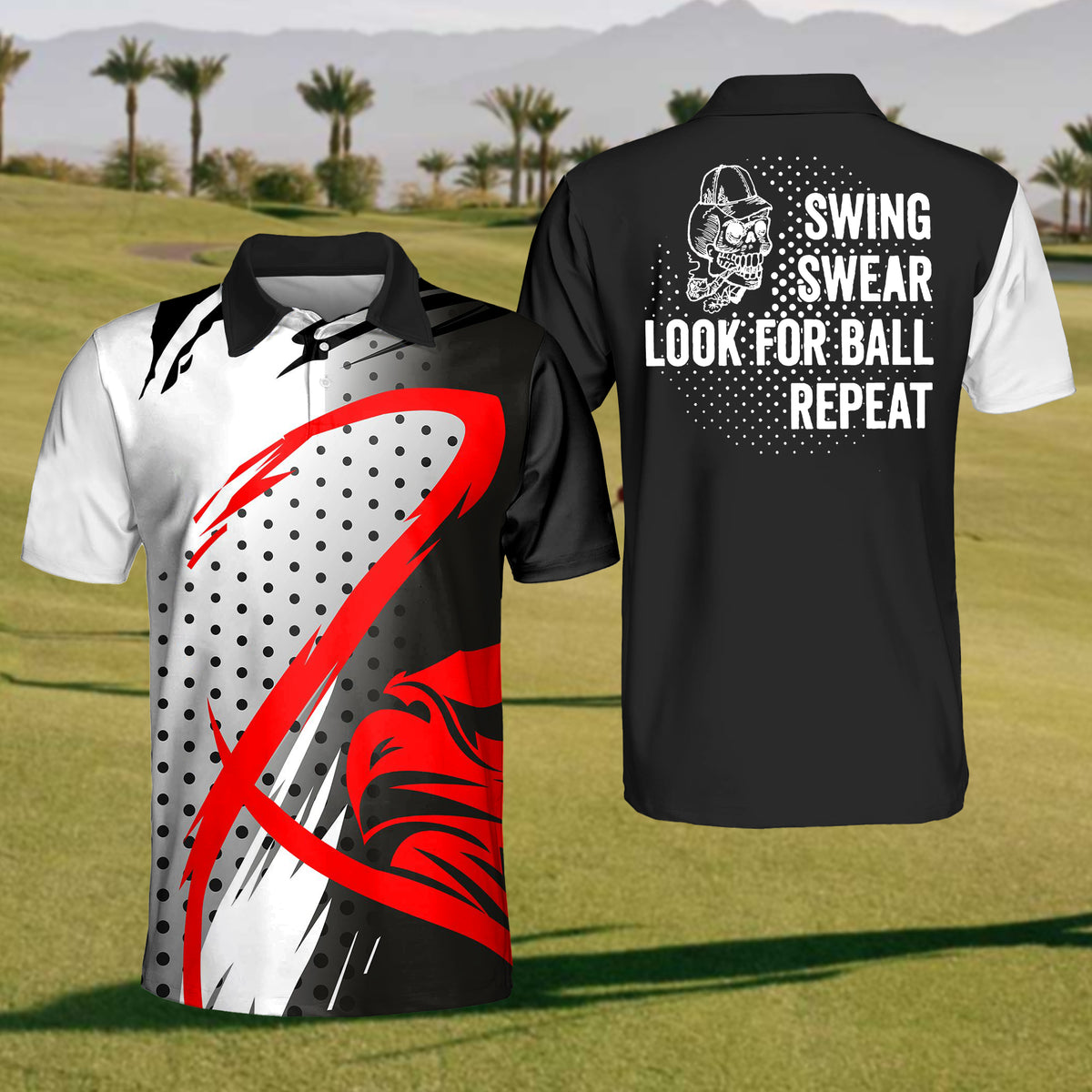 Golf Swing Swear Looking For Ball Repeat Polo Shirt For Men – cozypantsus