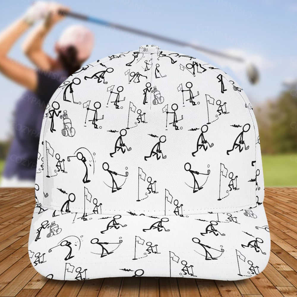 Stick figures Playing Golf Caps – cozypantsus