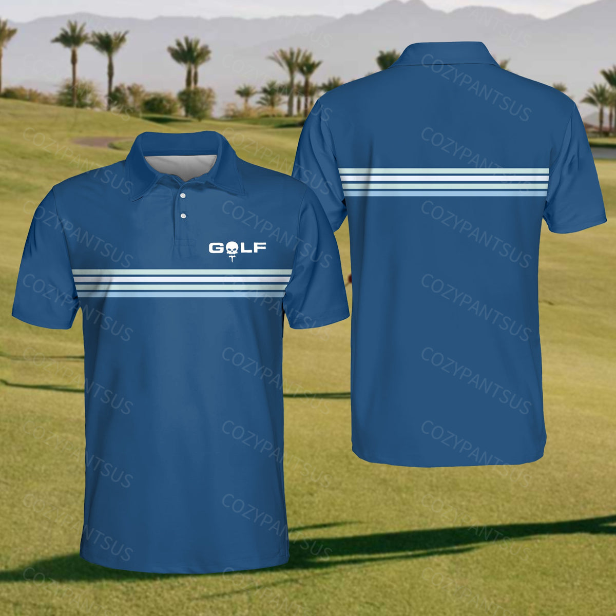 Men's Blue GOLF Polo Shirt – cozypantsus