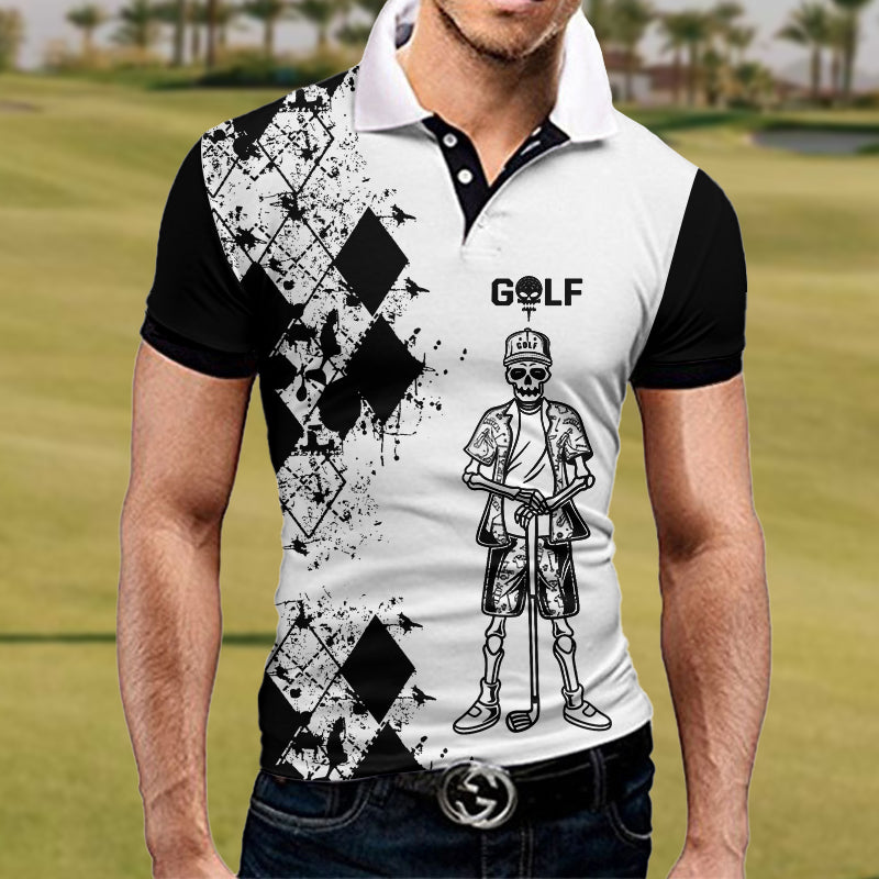 Men‘S Golf Skeleton Polo Shirt – cozypantsus