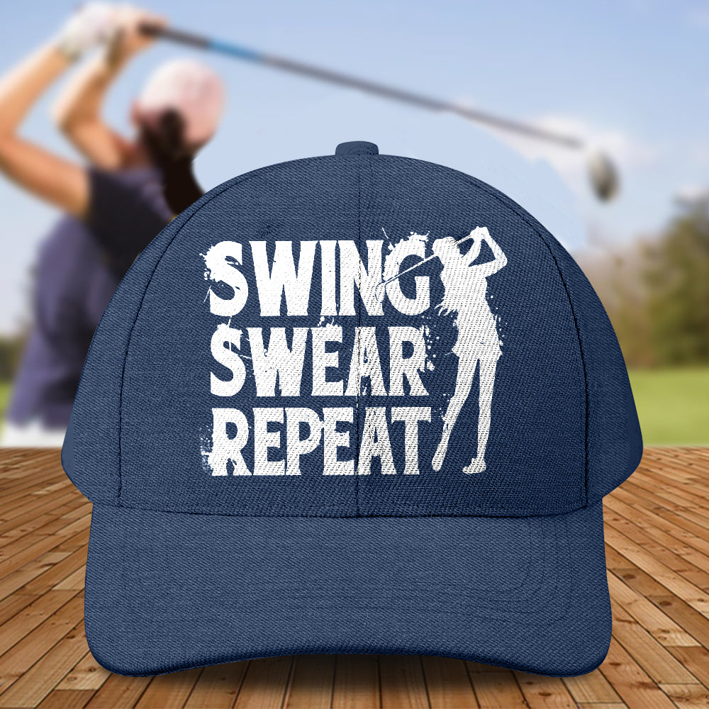 Swing Swear Repeat Golf Jeans Imitation Fabric Golfers Caps – cozypantsus