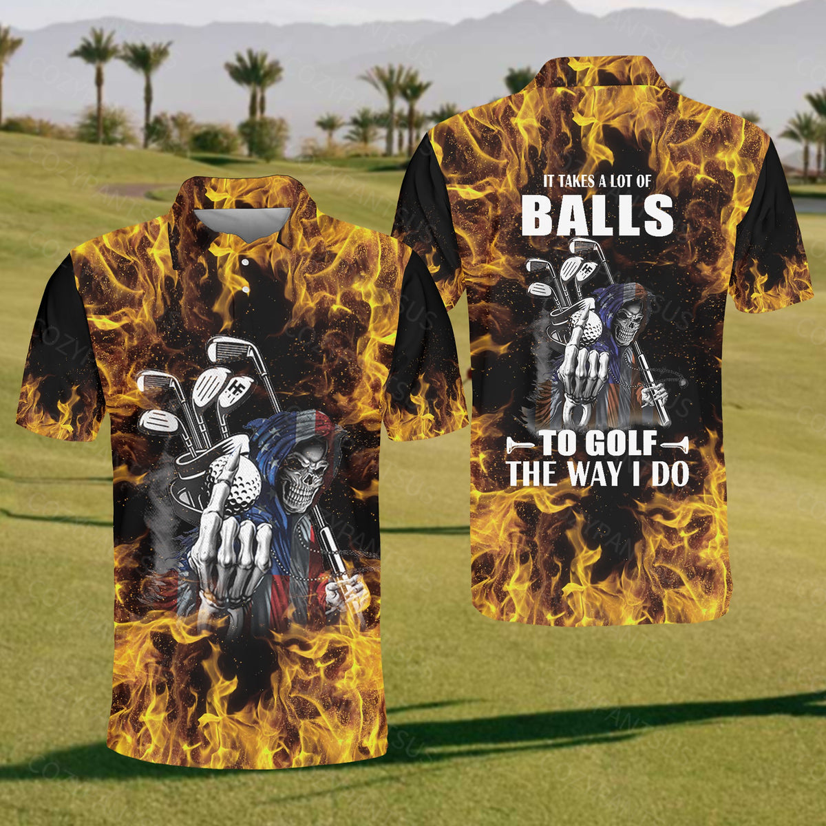 Mens Flame To Golf Polo Shirt – cozypantsus